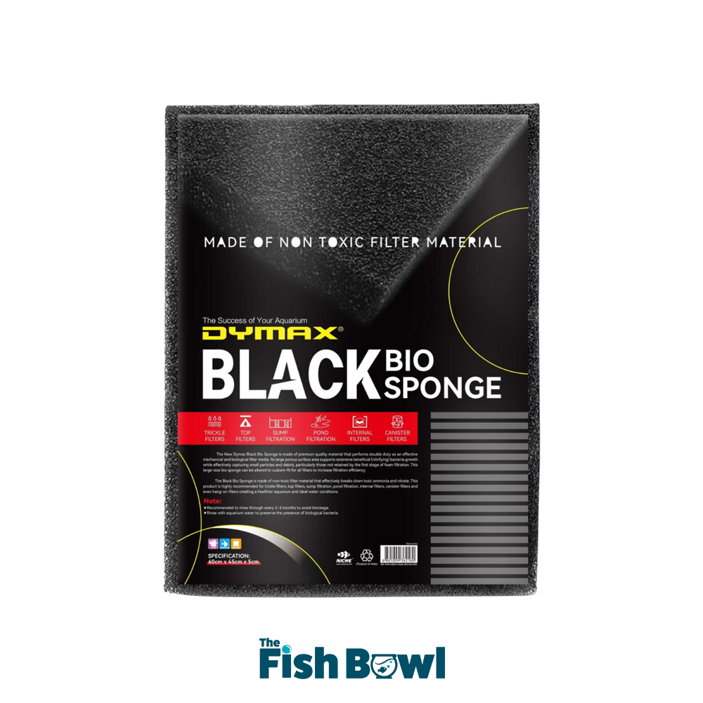 Dymax Black Bio Sponge (60x45x2.5)X2 – The Fish Bowl